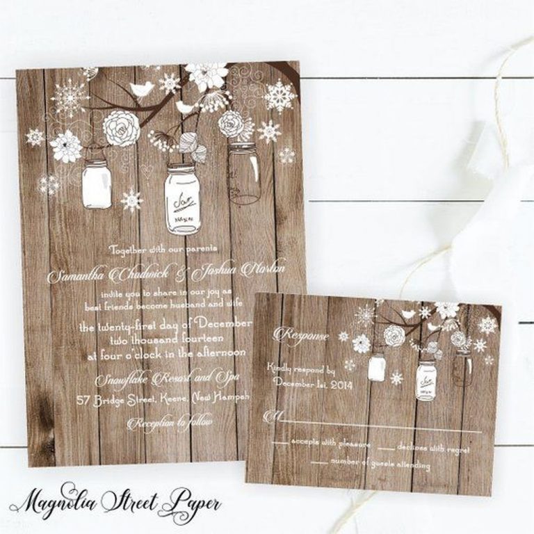36 Romantic Rustic Winter Wedding Invitations Ideas