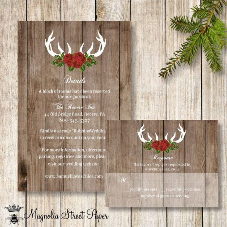 36 Romantic Rustic Winter Wedding Invitations Ideas