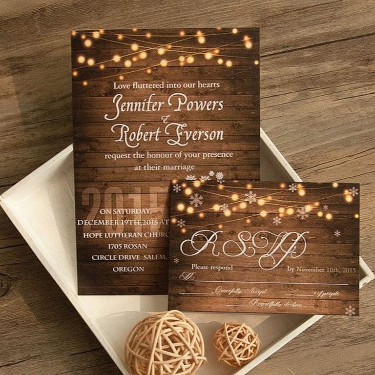 36 Romantic Rustic Winter Wedding Invitations Ideas