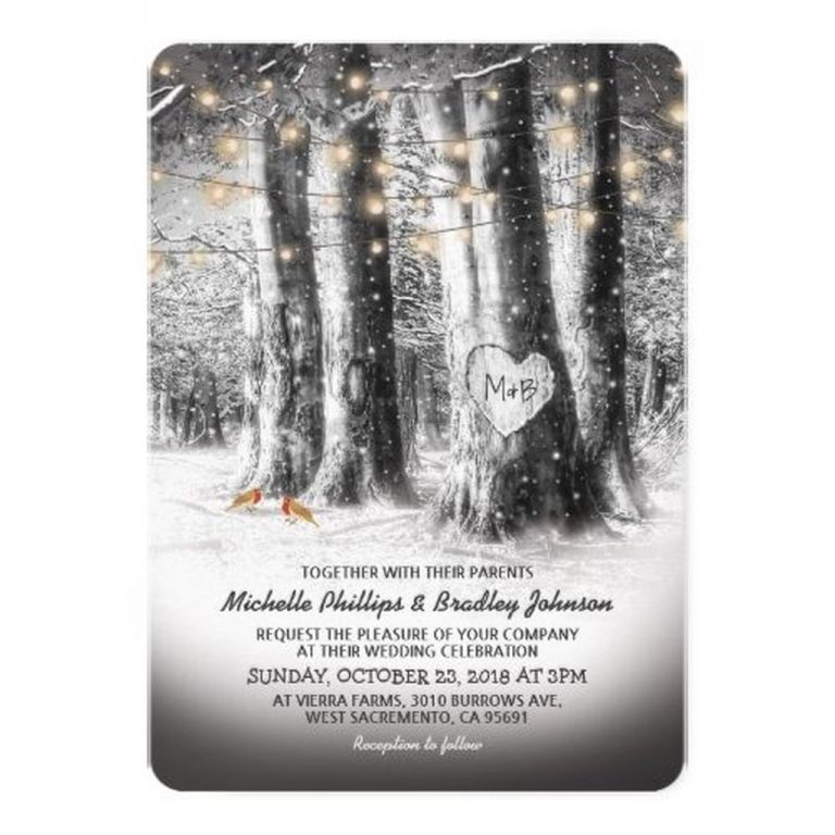 36 Romantic Rustic Winter Wedding Invitations Ideas