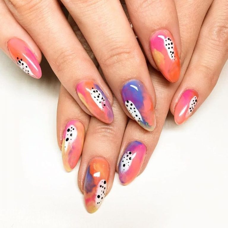 37 Unusual Watercolor Nail Art Ideas That Looks Cool